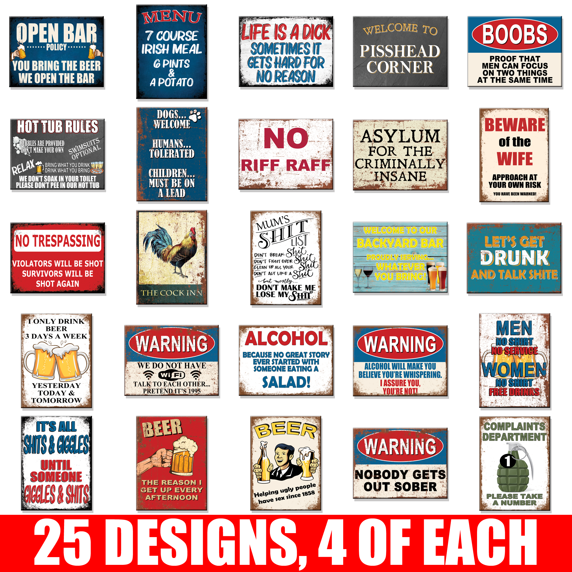 METAL SIGNS MIXED PACK #3 WHOLESALE UK – Wholesale Metal Signs